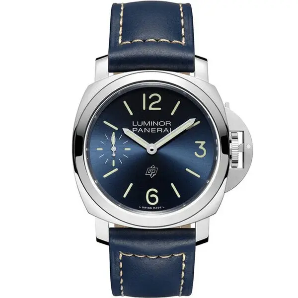 Panerai Luminor Logo Blue Dial Watch - Stainless Steel