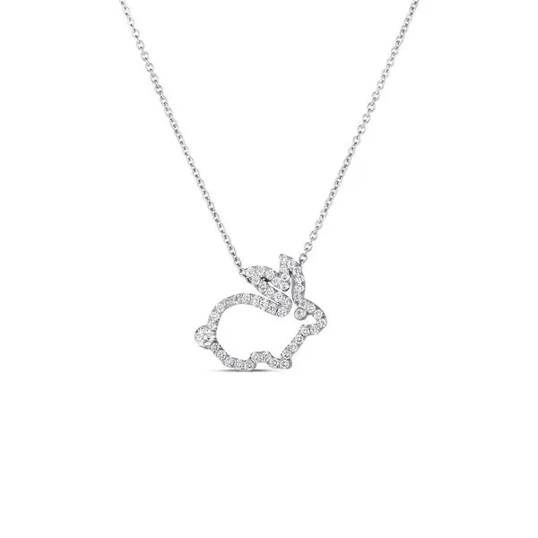 Roberto Coin Tiny Treasures Diamond Rabbit Pendant Necklace - Wg