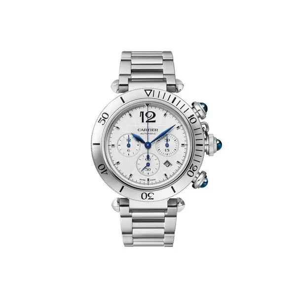 CARTIER Pasha De Silver Dial Watch, 41mm - Stainless Steel