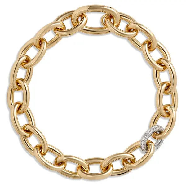 TOSCANO Oval Link Bracelet With Diamonds - Tt