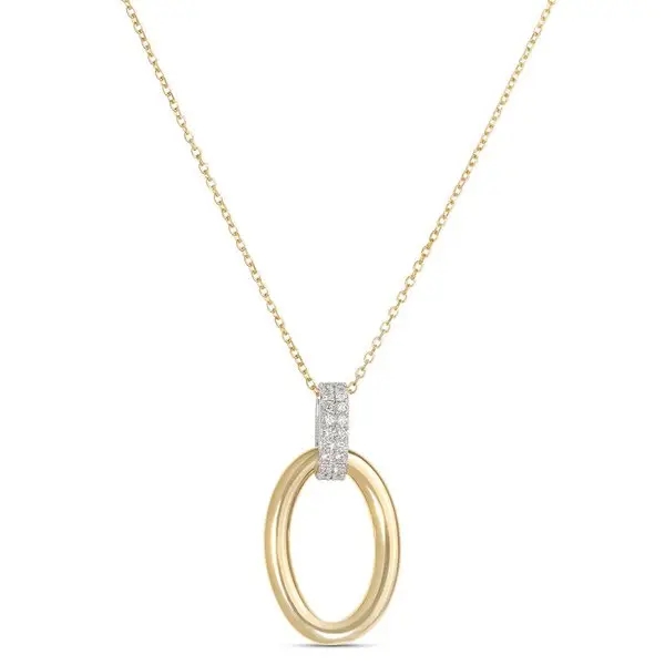 TOSCANO Door Knocker Pendant With Diamonds In 18k Yellow Gold - Tt