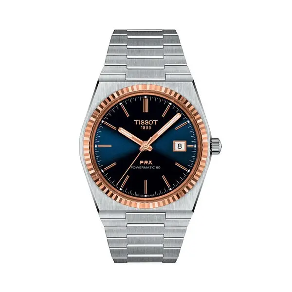 TISSOT Prx Powermatic 80 Blue Dial Watch - 18k Stainless Steel