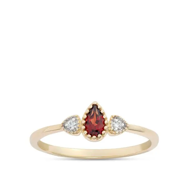 Benbridge Pear Shaped Garnet And Diamond Ring - Red