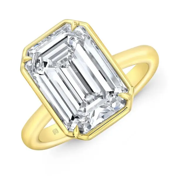 Rahaminov 18k Yellow Gold Emerald Cut Diamond Ring - Yg