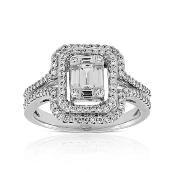 Benbridge Double Halo Diamond Ring - Wg