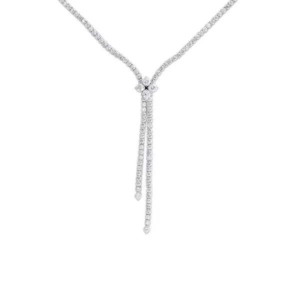 Roberto Coin 18k White Gold Love In Verona Diamond Lariat Necklace - Wg
