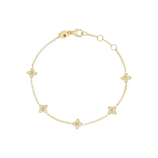 Roberto Coin 18k Yellow Gold Love In Verona Flower Station Bracelet - Yg