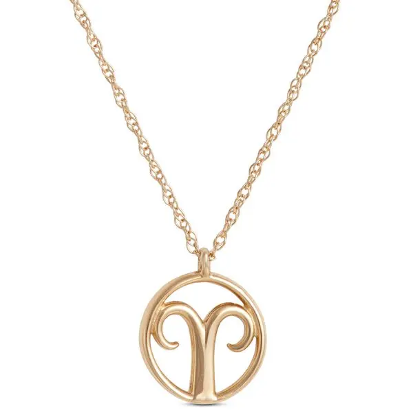 Benbridge Aries Zodiac Sign Pendant Necklace In 14k Yellow Gold - Yg