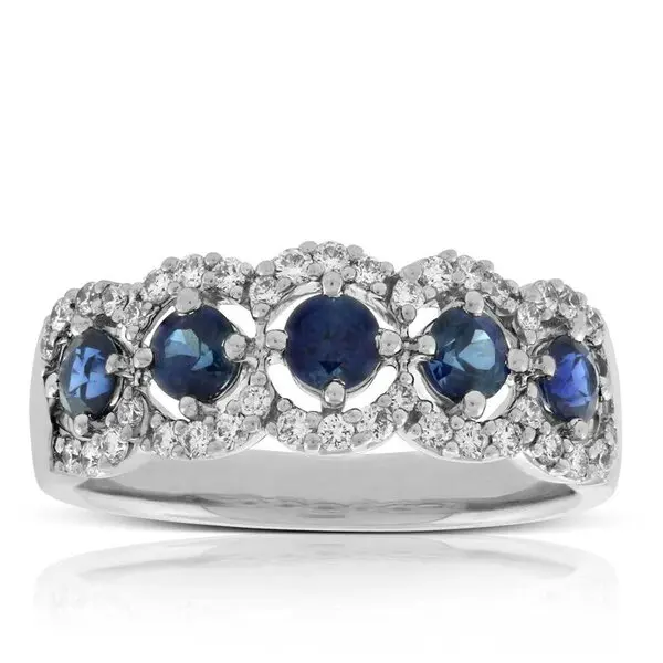 Benbridge Sapphire And Diamond Five Stone Ring - Blue