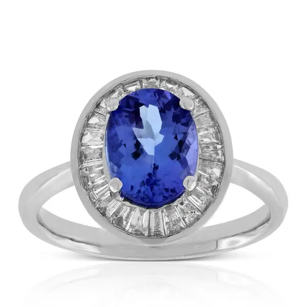 Benbridge Tanzanite And Diamond Halo Ring - Blue