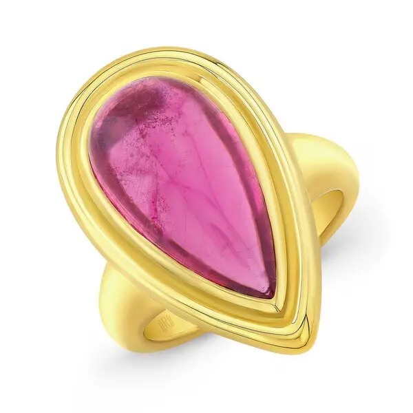 Rahaminov Pear Shaped Tourmaline Ring 18k Yellow Gold - Pink