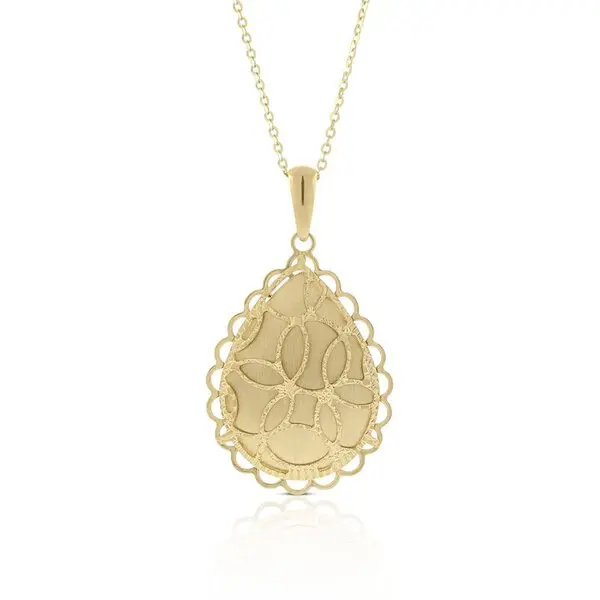 TOSCANO Drop Shape 14k Pendant - Yg
