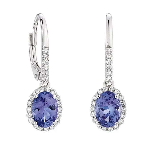 Benbridge 14k White Gold Tanzanite And Diamond Dangle Earrings - Blue