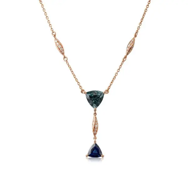 Benbridge 14k Rose Gold Gemstone And Diamond Y-drop Necklace - Gray