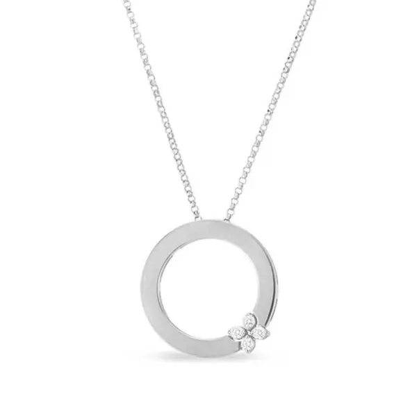 Roberto Coin Love In Verona Diamond Circle Of Life Necklace - Wg