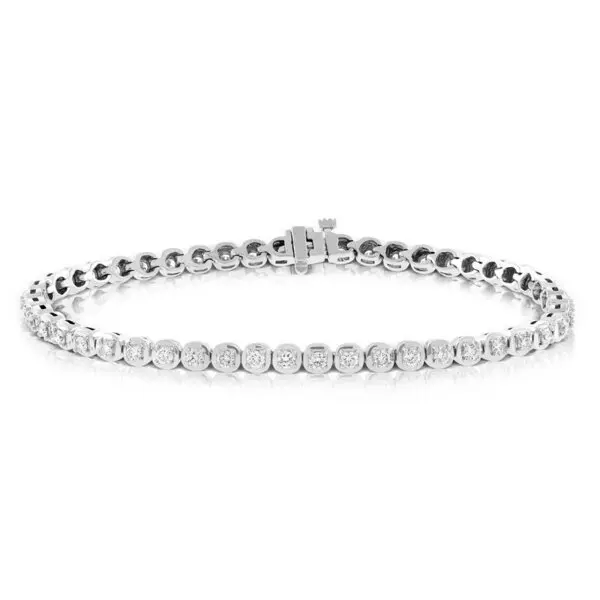 Benbridge Cushion Shaped Link Diamond Bracelet - Wg
