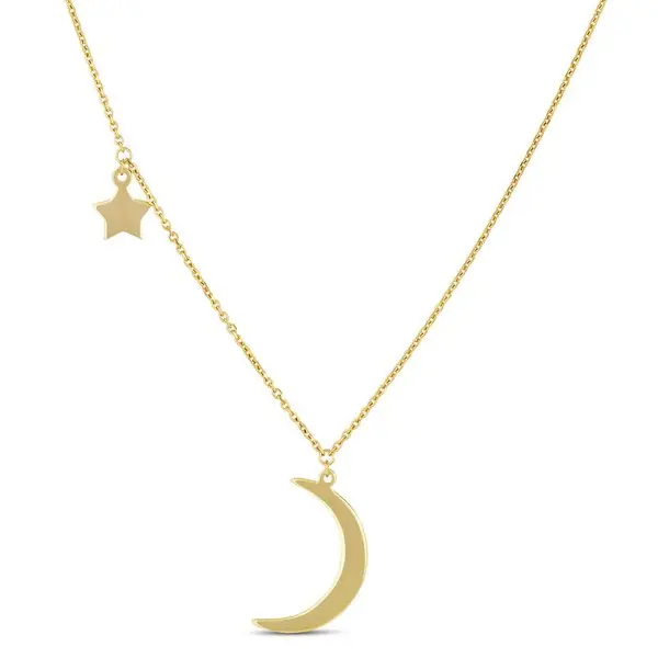 Benbridge 14k Yellow Gold Crescent Moon And Star Pendant Necklace - Yg