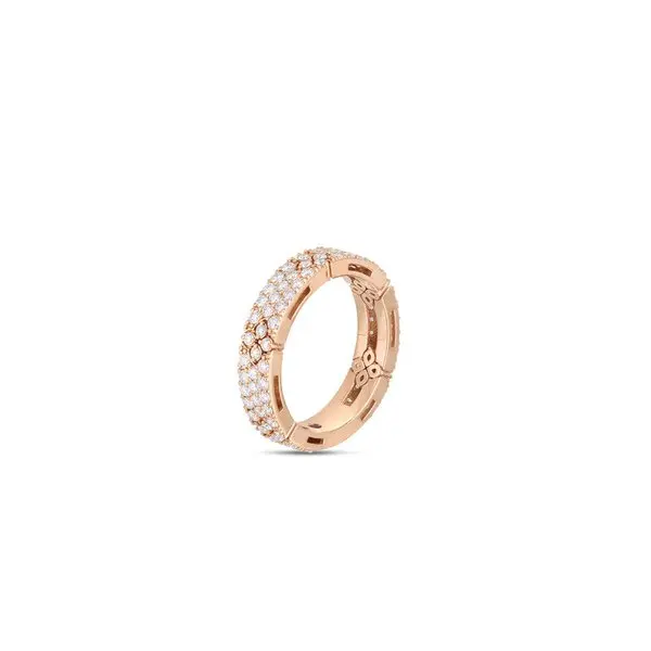 Roberto Coin 18k Rose Gold Love In Verona Pavé Diamond Ring - Rg