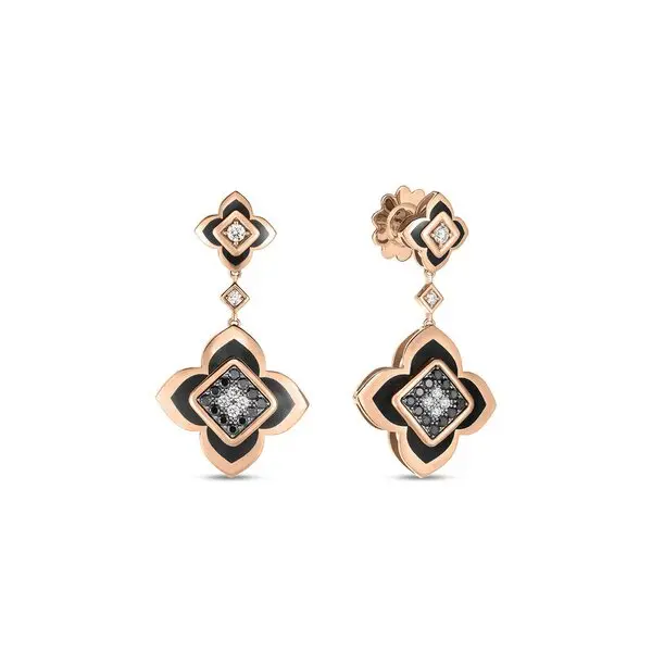 Roberto Coin 18k Rose Gold Diamond Flower Dangle Earrings - Rg