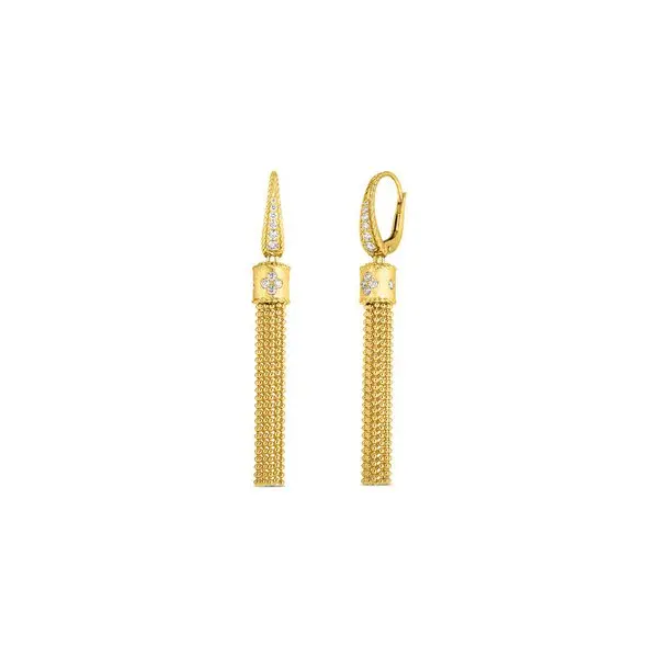 Roberto Coin 18k Yellow Gold Princess Tassel Diamond Accent Dangle Earrings - Yg
