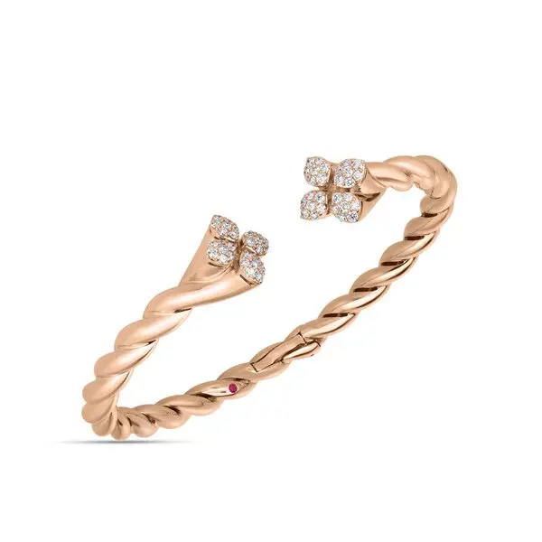 Roberto Coin 18k Rose Gold Love In Verona Diamond Twist Bangle - Rg