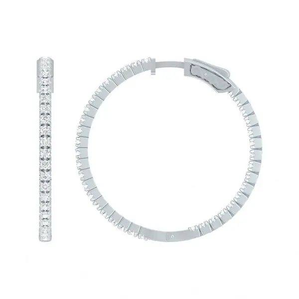 Benbridge 39mm Diamond Hoop Earrings - Wg