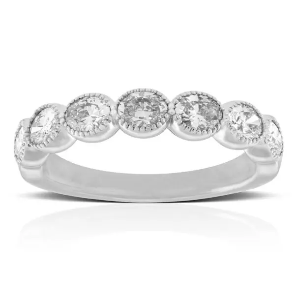 Benbridge Bezel Set Oval Diamond Band - Wg