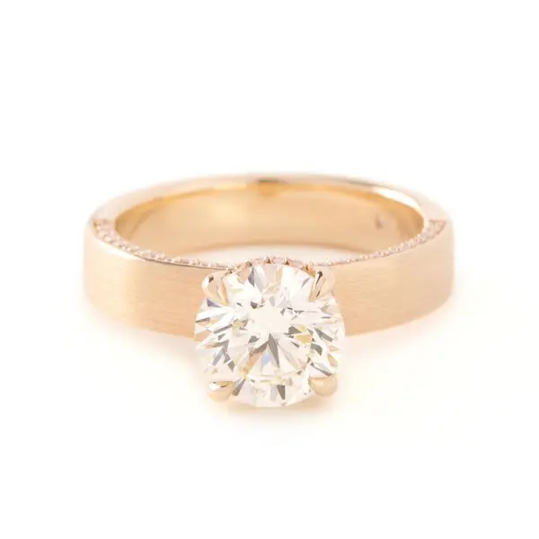 BELLA PONTE 14k Yellow Gold Round Diamond Solitaire Ring - Yg