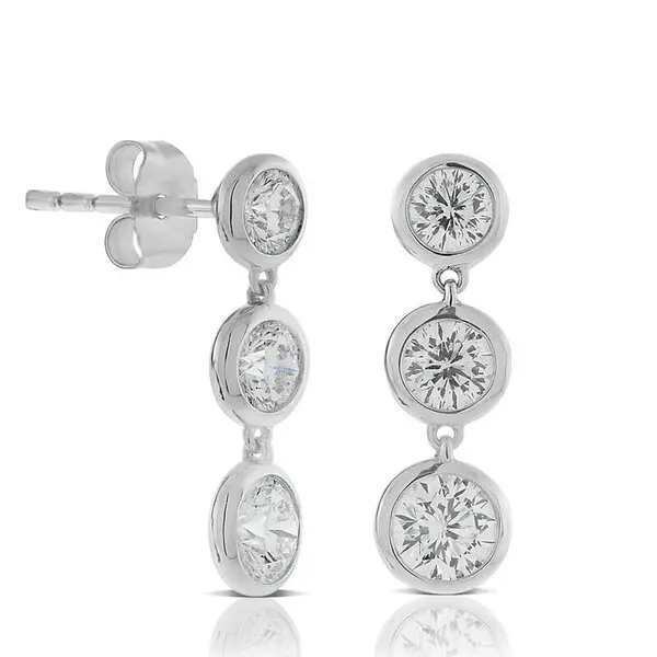 SIGNATURE Diamond 18k White Gold Dangle Earrings - Wg