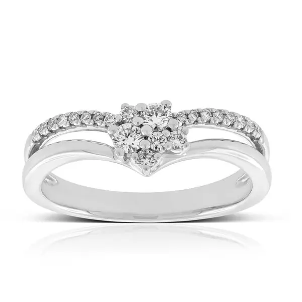 Benbridge Double Chevron Diamond Ring - Wg
