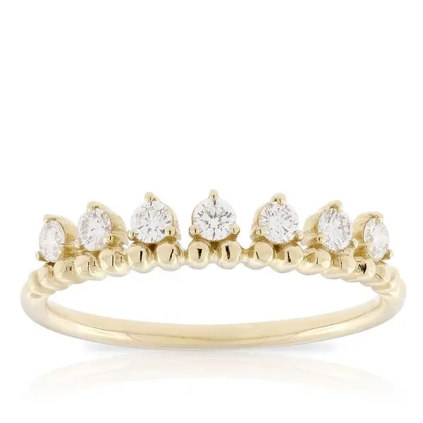 Benbridge Beaded Stackable Diamond Band - H-i