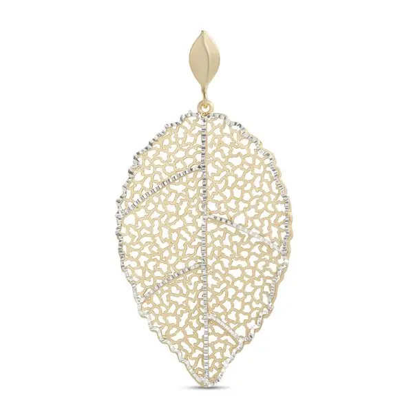 TOSCANO 14k Two Tone Gold Leaf Pendant - Tt