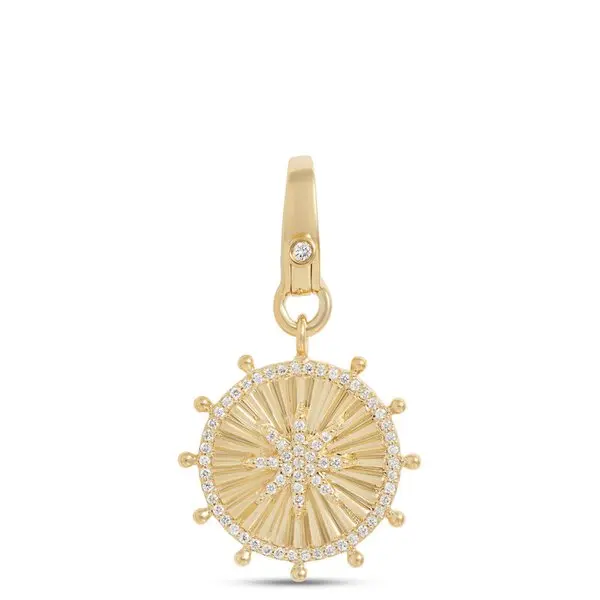 Benbridge Fluted Disc Diamond Pendant In 14k Yellow Gold - Yg