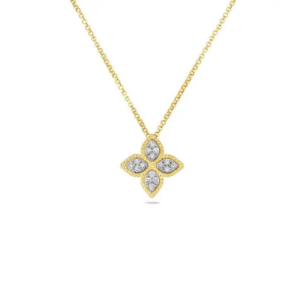 Roberto Coin 14k Princess Flower Diamond Pendant - Tt