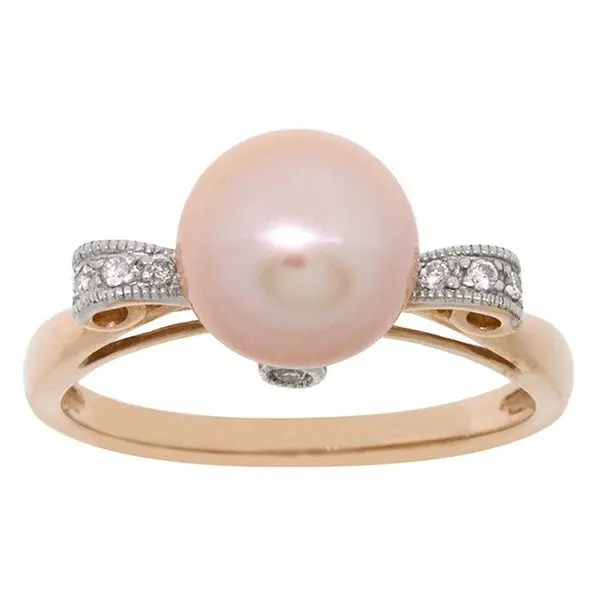 Benbridge 14k Rose Gold Freshwater Cultured Pearl & Diamond Ring - Pink