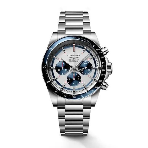 LONGINES Conquest 42mm Matt Dial Watch - Silver