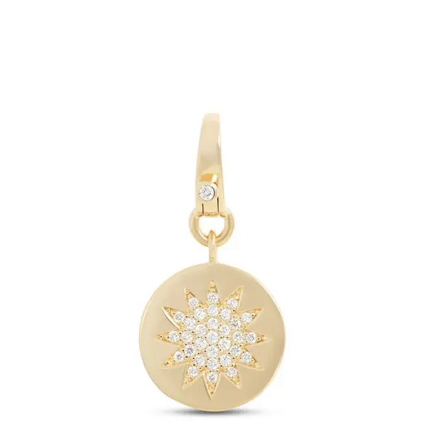 Benbridge Starburst Diamond Cluster Disc Pendant - Yg