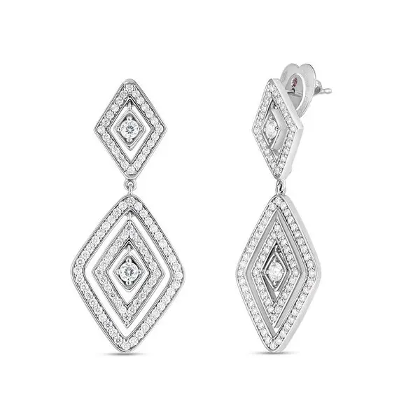 Roberto Coin 18k White Gold Diamante Diamond Dangle Earrings - Wg