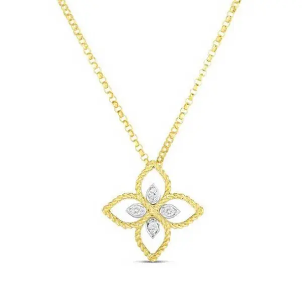 Roberto Coin 18k Gold Diamond Flower Pendant Necklace - Tt