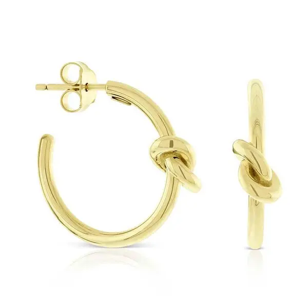 TOSCANO 20mm Love Knot Hoop Earrings - Yg