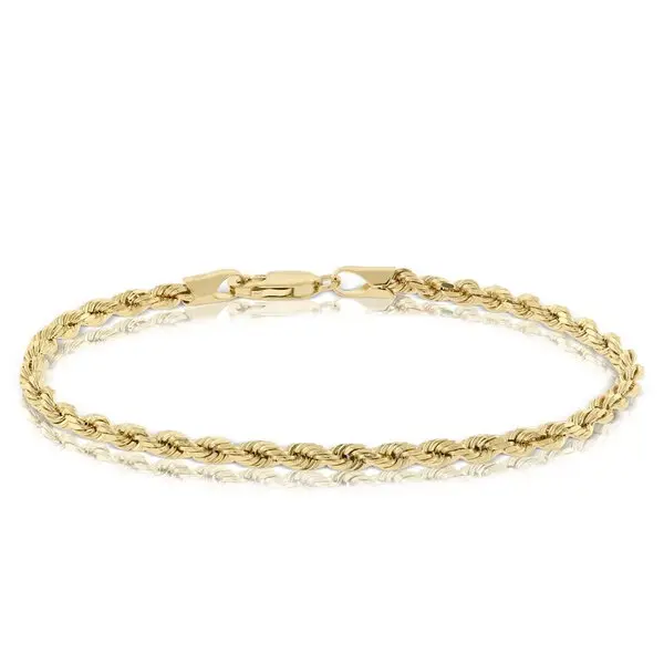 TOSCANO 14k Diamond Cut Rope Chain Bracelet - Yg