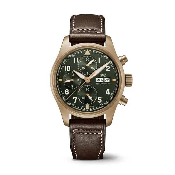 IWC SCHAFFHAUSEN Pilot's Watch Green Dial Chronograph Spitfire - Bronze