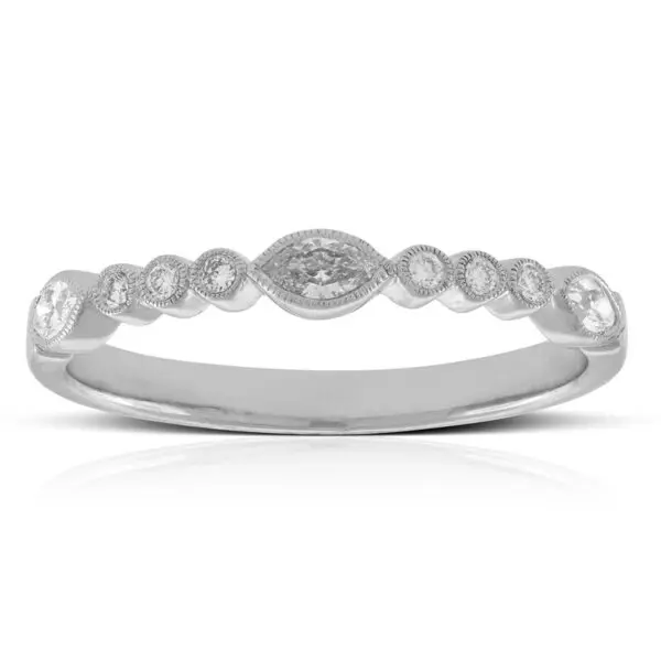 Benbridge Marquise And Round Cut Diamond Band - Wg