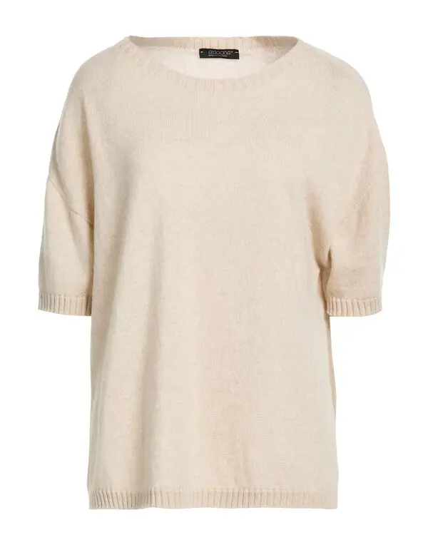 ARAGONA Cashmere Short Sleeve Sweater - Beige