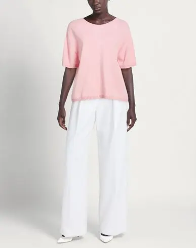 ARAGONA Cashmere Short Sleeve Sweater - Pink