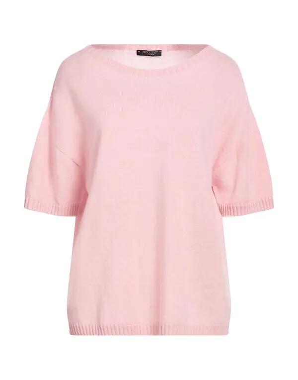 ARAGONA Cashmere Short Sleeve Sweater - Pink