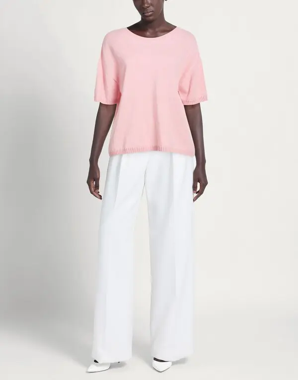 ARAGONA Cashmere Short Sleeve Sweater - Pink