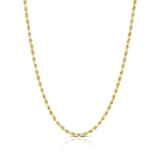 TOSCANO 14k Diamond Cut Rope Chain, 24 - Yg