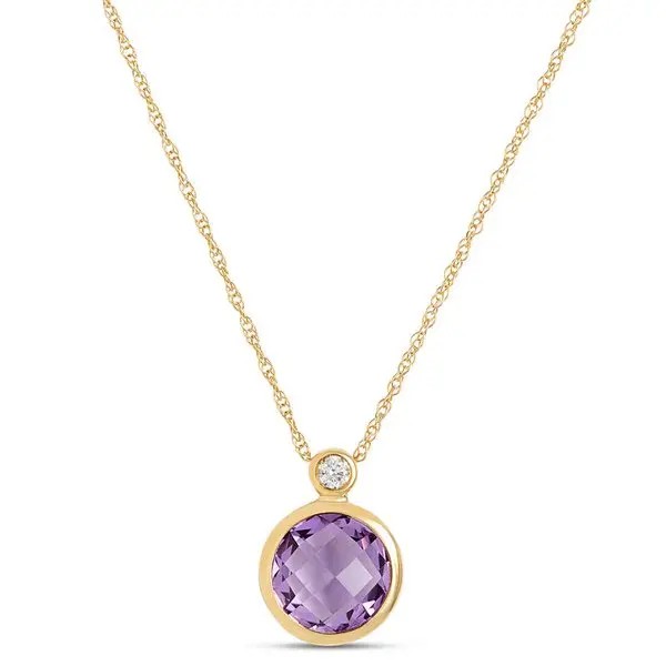 Benbridge Round Amethyst Pendant Necklace - Purple