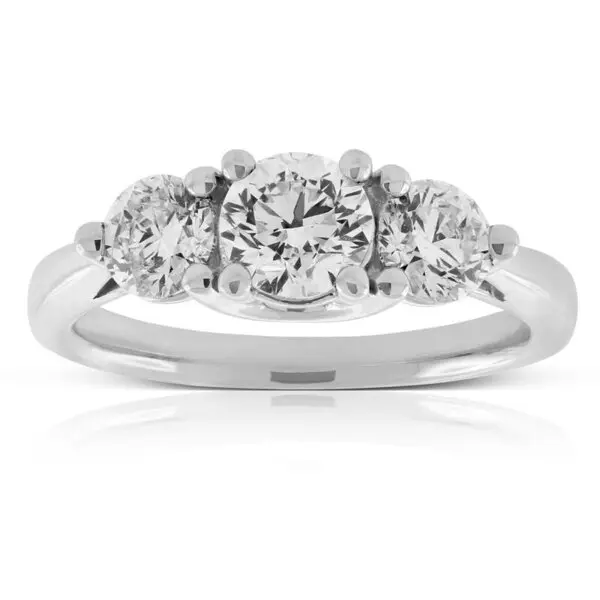 IKUMA Canadian 14k White Gold Three-stone Diamond Ring - Wg